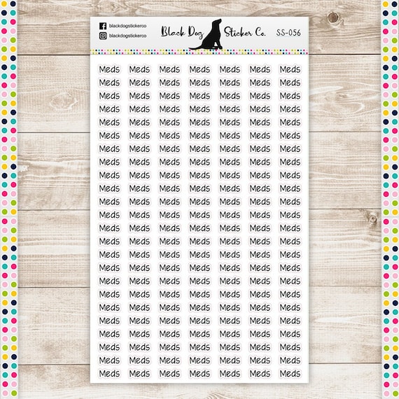 MEDS Medication Script Planner Stickers Jen Plans JP-056 | Etsy