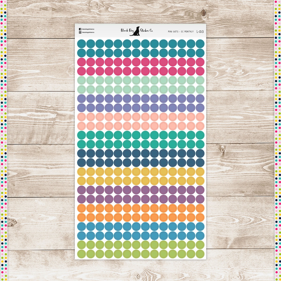TRANSPARENT Mini Dot Planner Stickers - Erin Condren Monthly Colors L ...