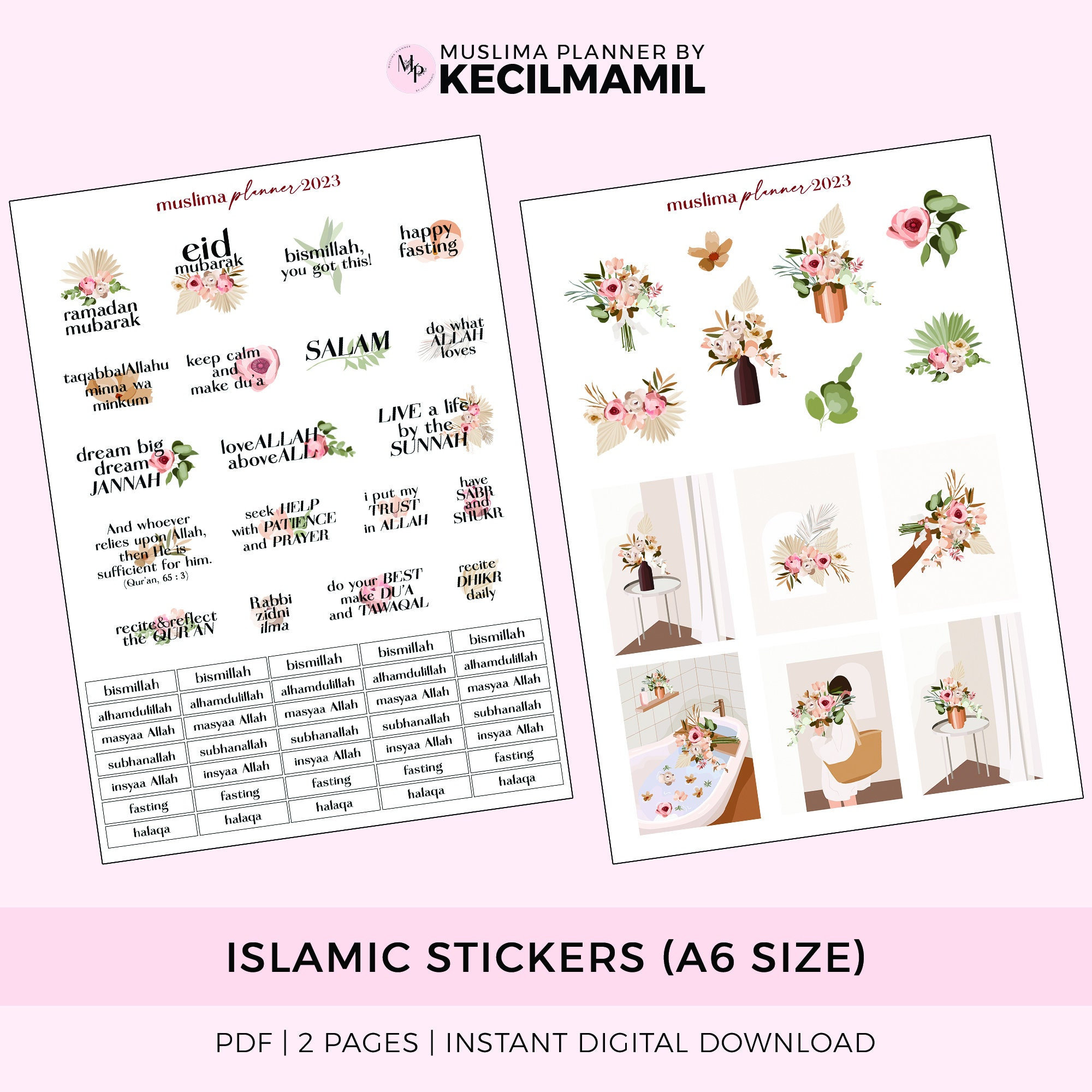 ISLAMIC STICKERS Printable Planner Stickers, Planner Stickers ...