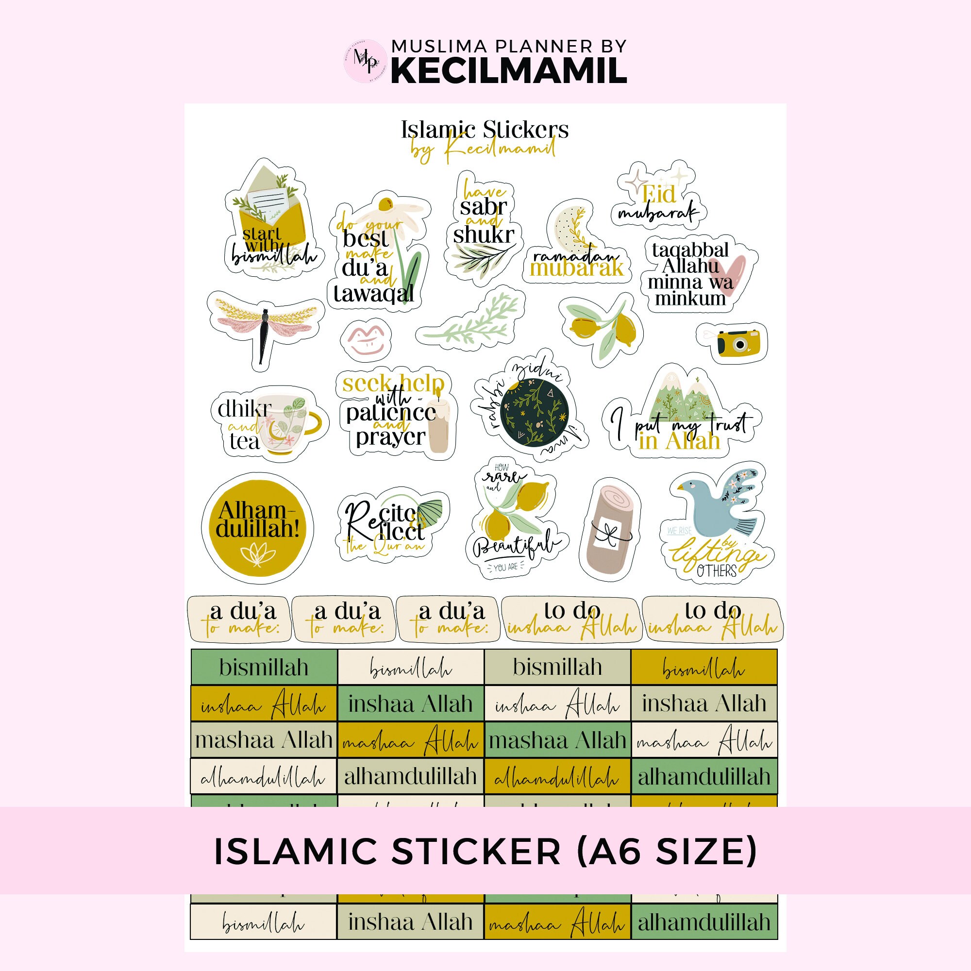 ISLAMIC STICKERS - Printable Planner Stickers, Planner Stickers ...