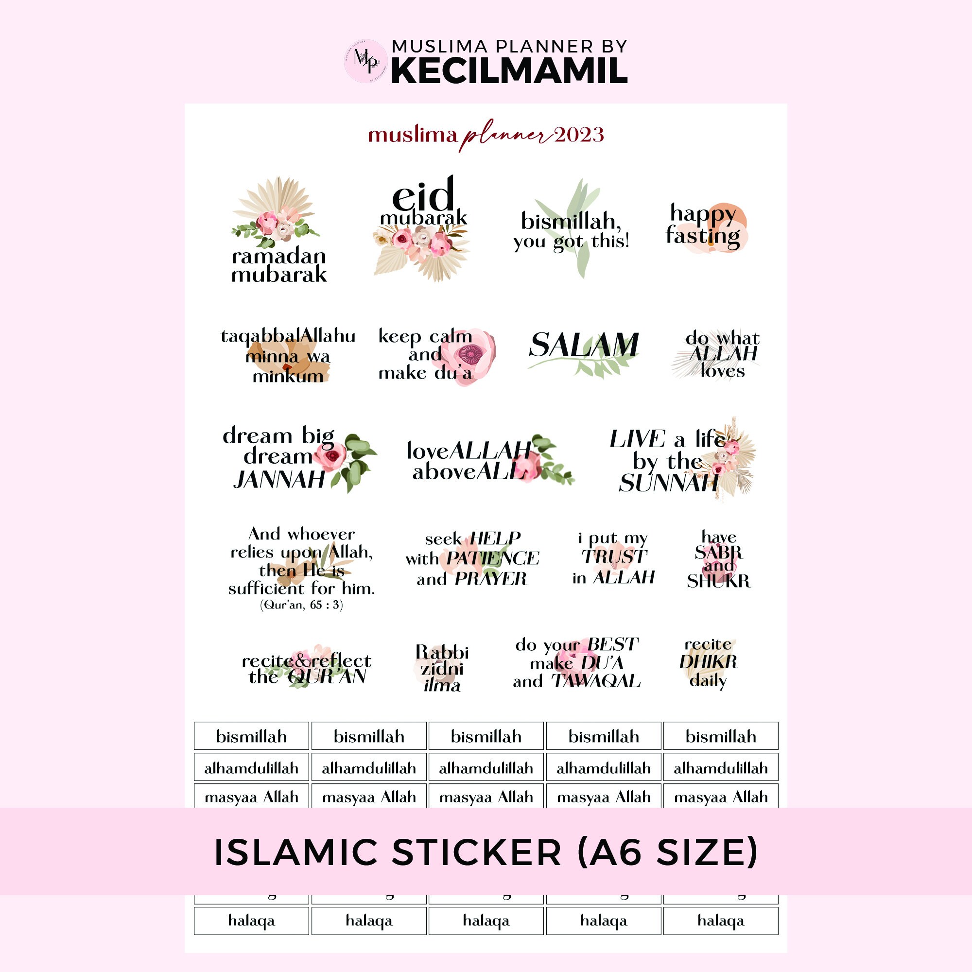 ISLAMIC STICKERS Printable Planner Stickers, Planner Stickers ...