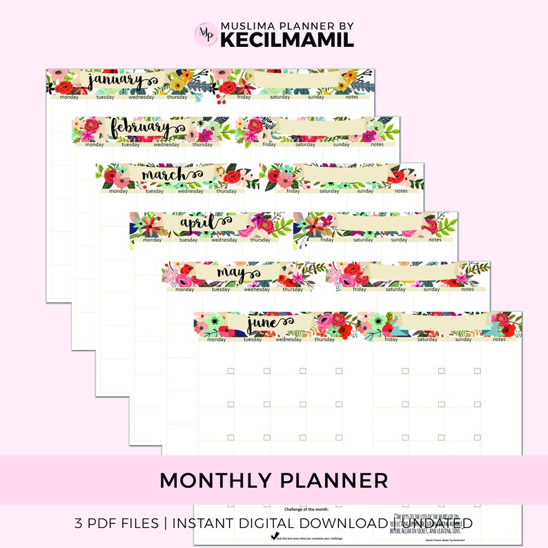 Islamic DAILY, WEEKLY, & MONTHLY Planners by Kecilmamil A5 Size ...