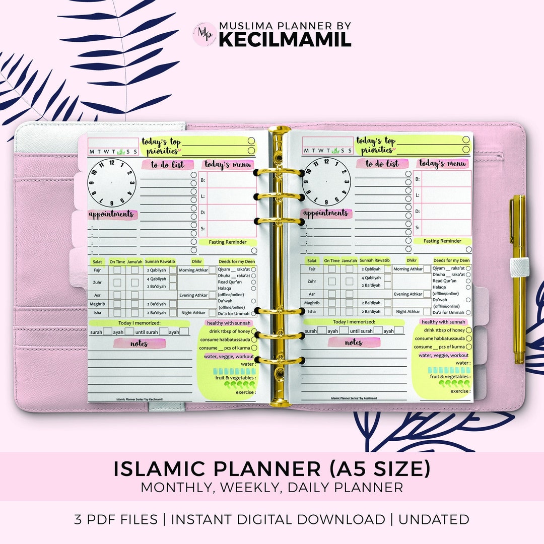Islamic DAILY, WEEKLY, & MONTHLY Planners by Kecilmamil (A5 Size ...