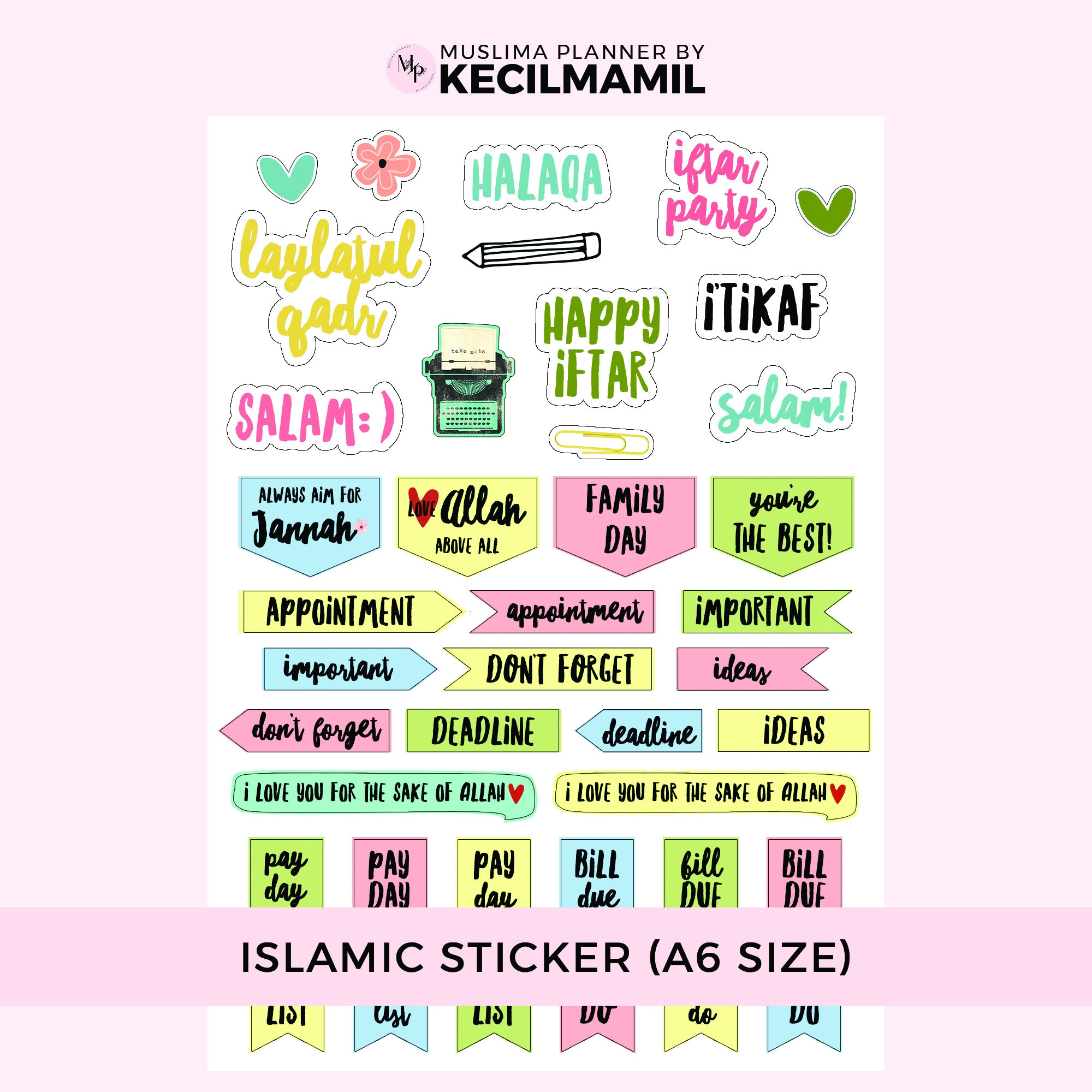 ISLAMIC STICKERS - Printable Planner Stickers, Planner Stickers ...