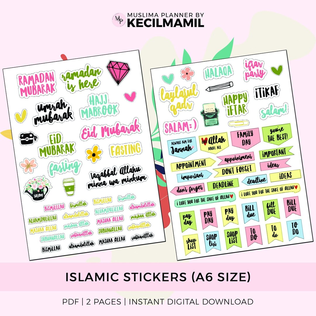 Islamic Planner Stickers: Ramadan, Eid, Hajj (printable Stickers) - Etsy