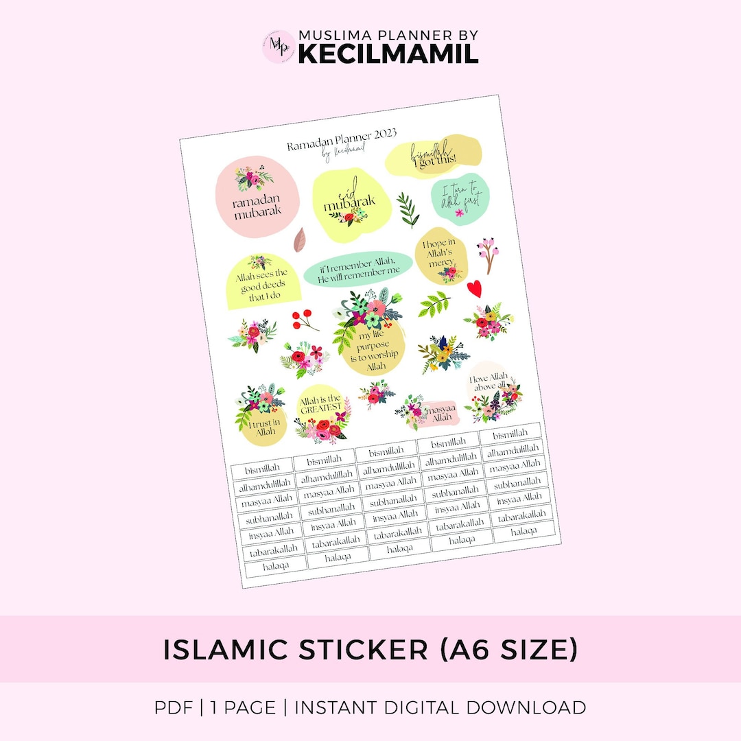 ISLAMIC STICKERS - PDF Planner Stickers, Islamic Affirmations ...