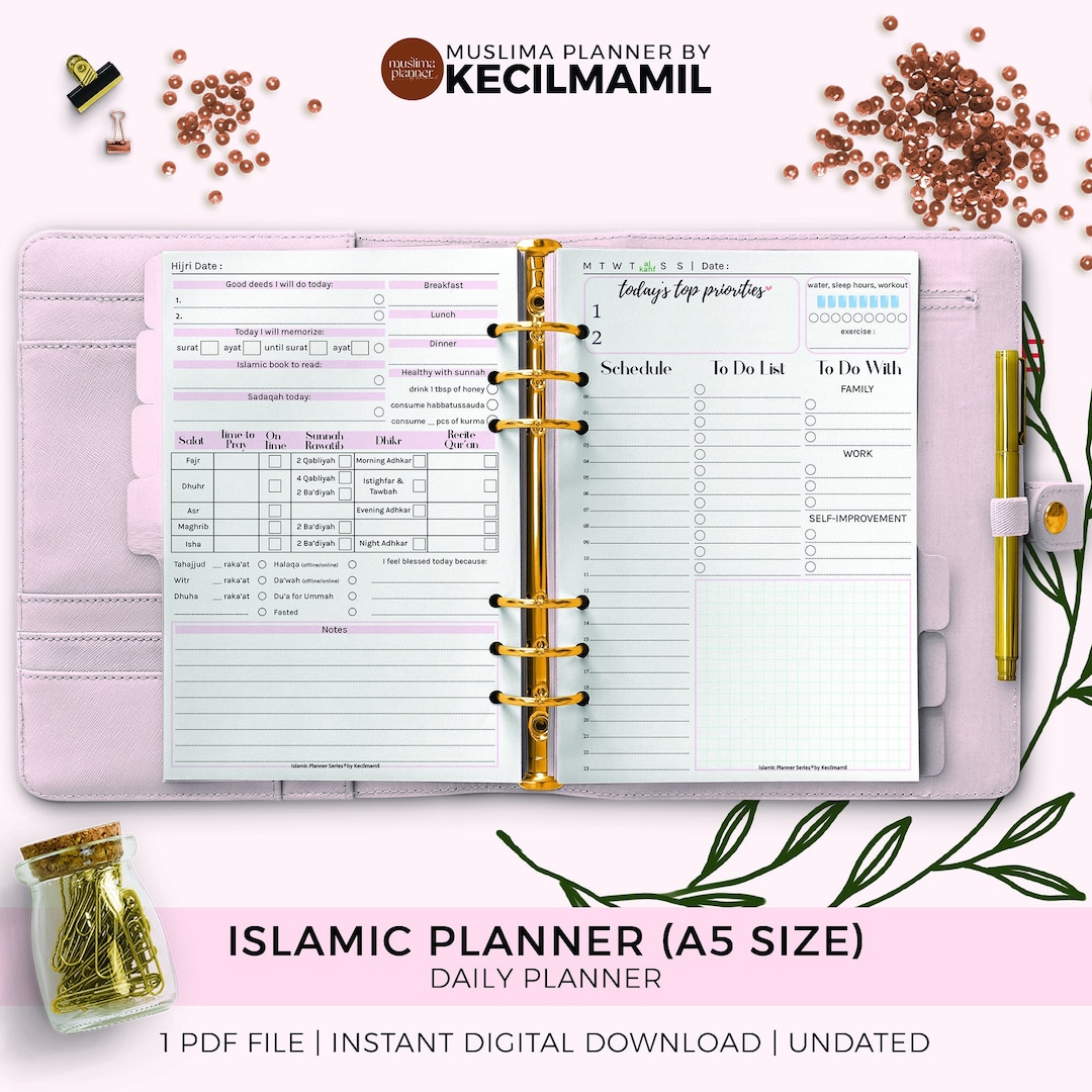 ISLAMIC DAILY PLANNER by Kecilmamil (A5 Size - Printable - Instant ...