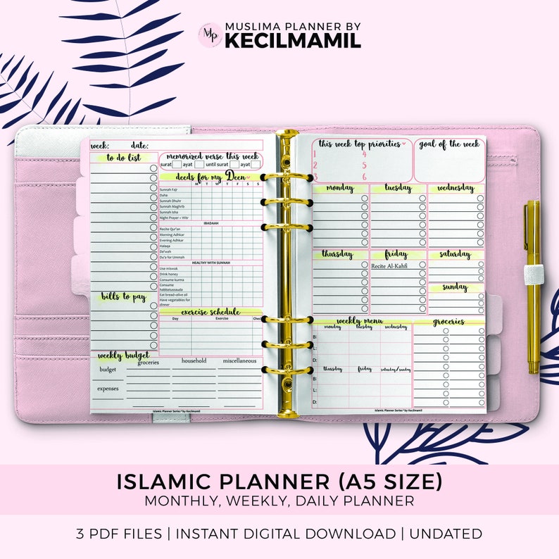Islamic DAILY, WEEKLY, & MONTHLY Planners by Kecilmamil (A5 Size ...