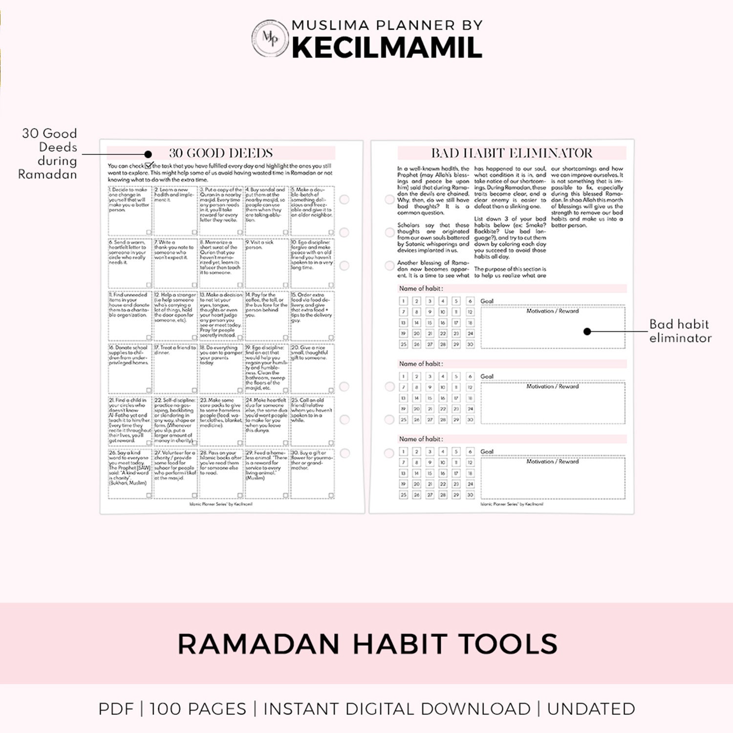 RAMADAN PLANNER by Kecilmamil (printable - Instant Download PDF Files ...