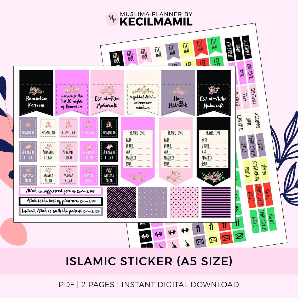 ISLAMIC STICKERS Printable Planner Stickers, Planner Stickers ...
