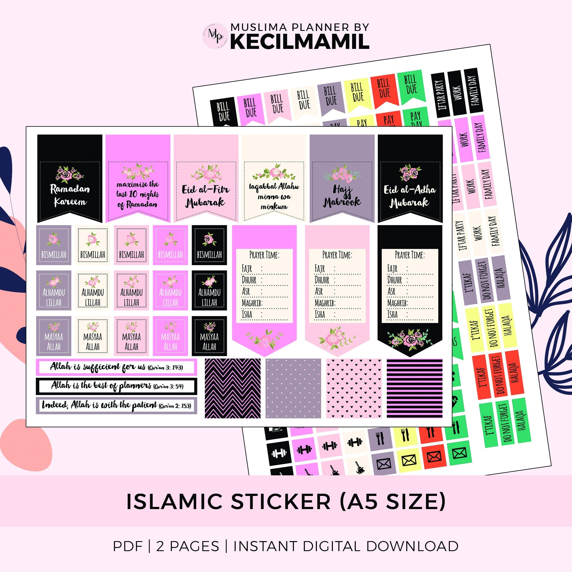 ISLAMIC STICKERS Printable Planner Stickers, Planner Stickers ...