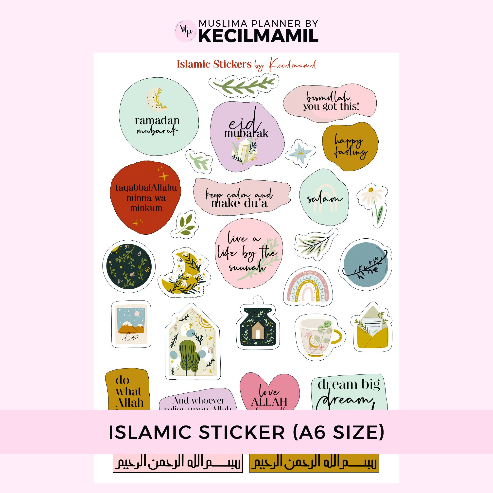 Islamic Planner Stickers: Muslim Theme, A6 Size (digital Download) - Etsy