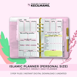 Islamic DAILY, WEEKLY, & MONTHLY Planners by Kecilmamil (personal Size ...
