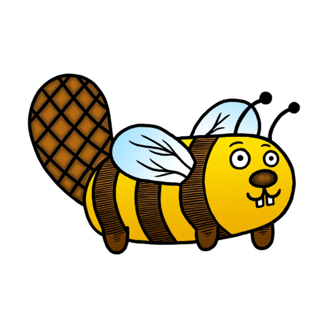 Beever Sticker - a Bee Beaver Hybrid Animal Design by Lady Beaver - Etsy