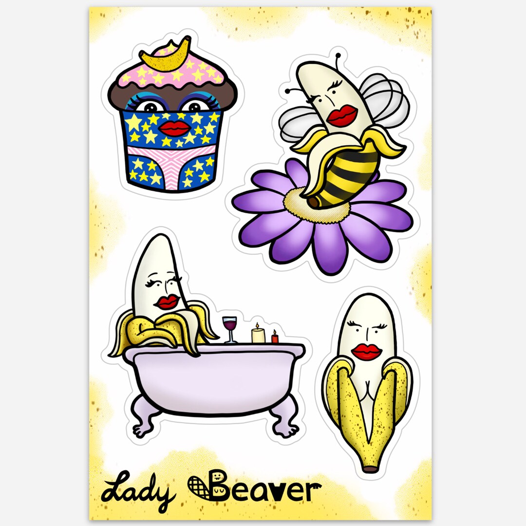 Banana Sticker Sheets by Lady Beaver - Etsy