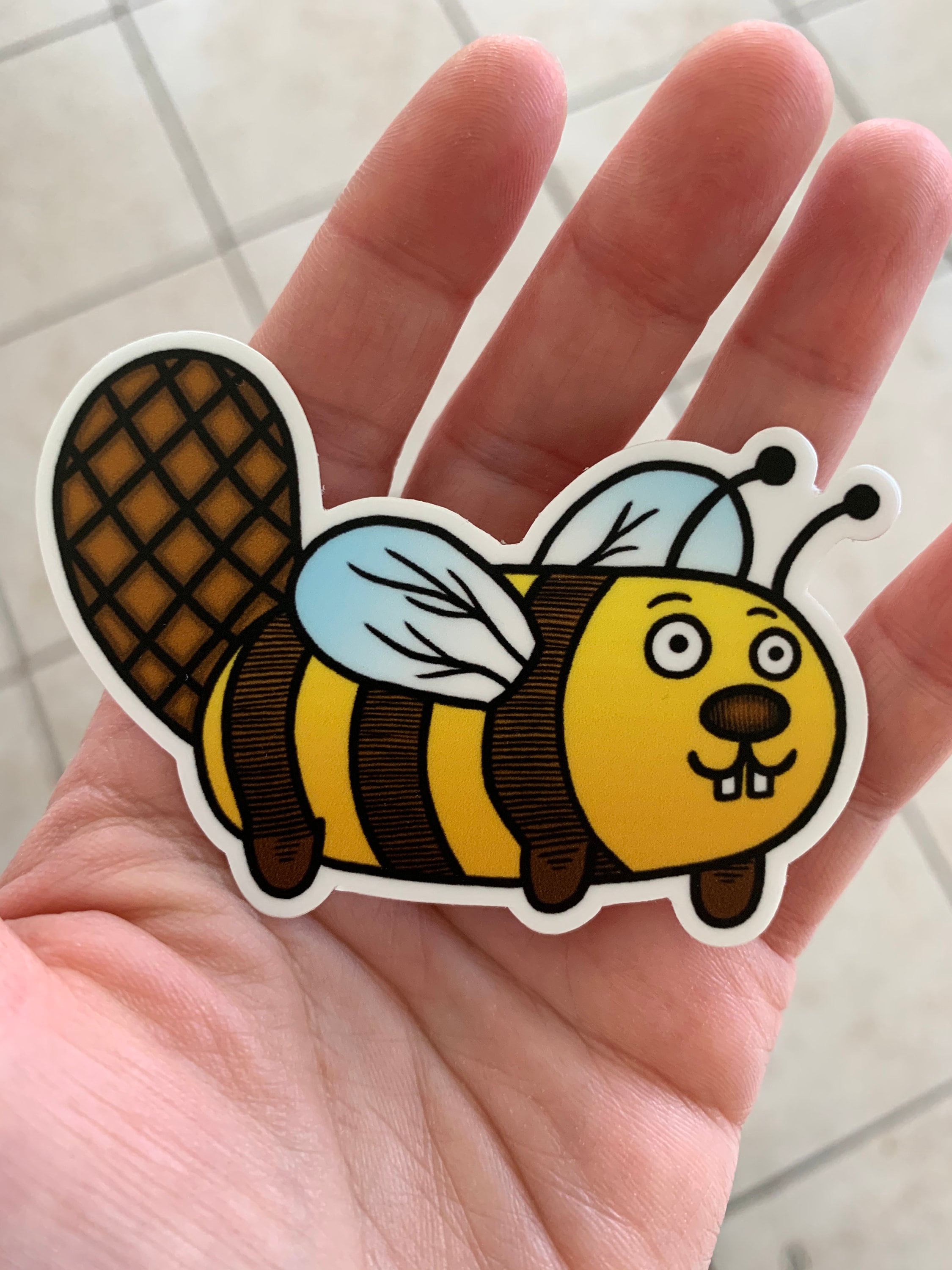 Beever Sticker - a Bee Beaver Hybrid Animal Design by Lady Beaver - Etsy