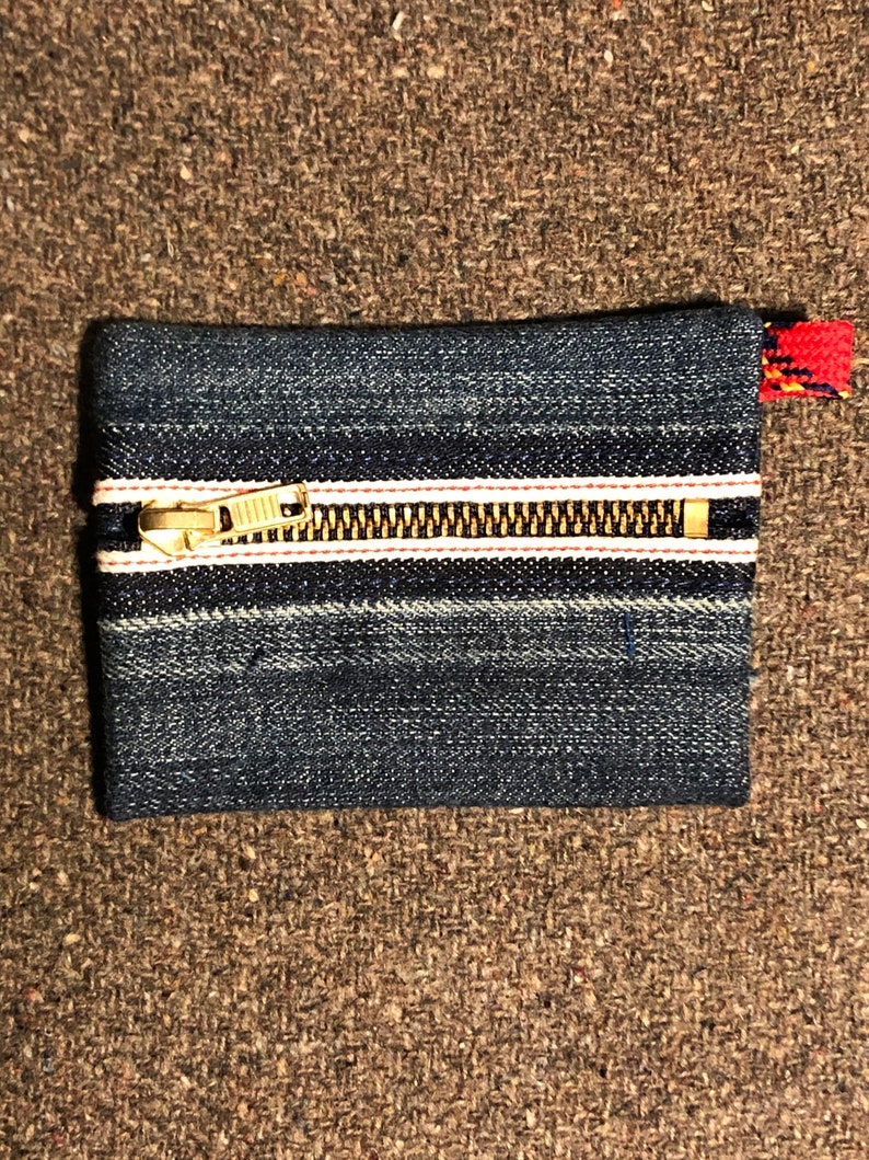 Selvedge Denim Coin and Card Pouch Wallet Purse Handmade - Etsy