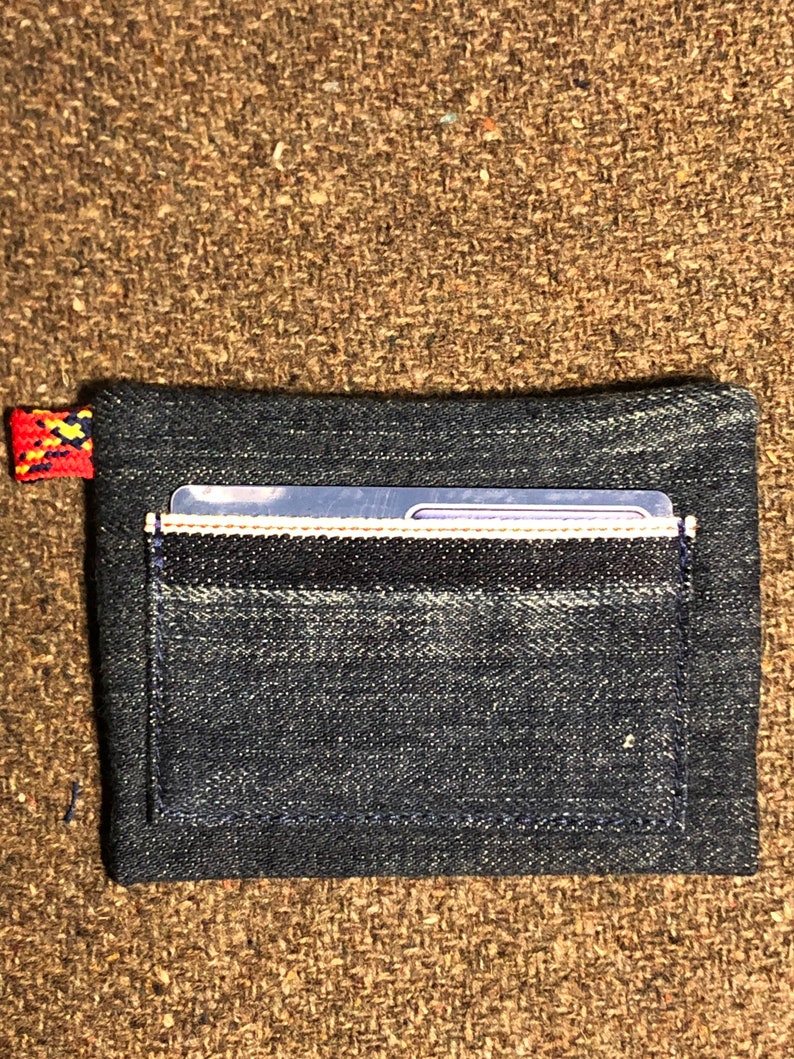 Selvedge Denim Coin and Card Pouch Wallet Purse Handmade - Etsy