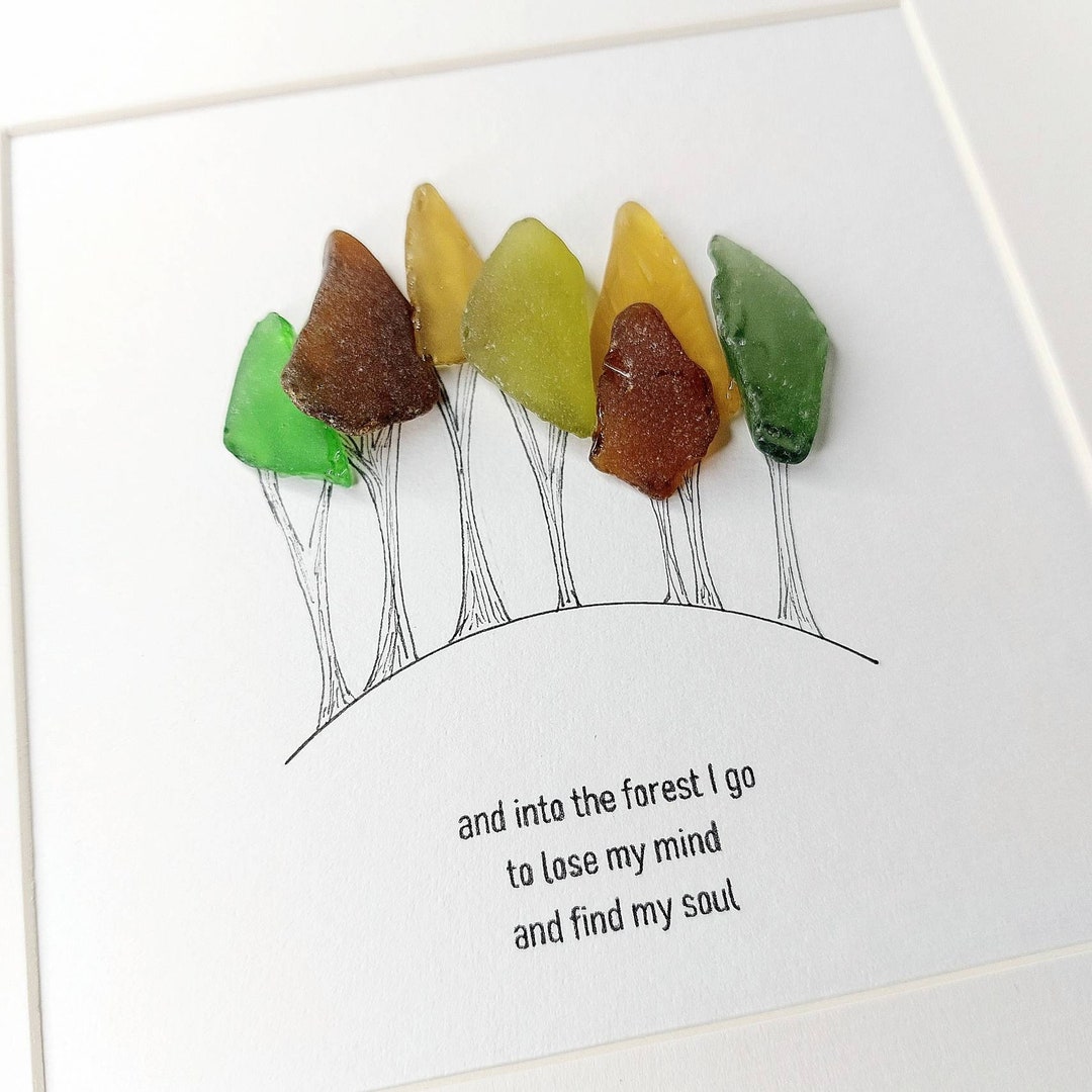 Into the Forest I Go, Genuine Sea Glass Art, Handmade in Ireland - Etsy