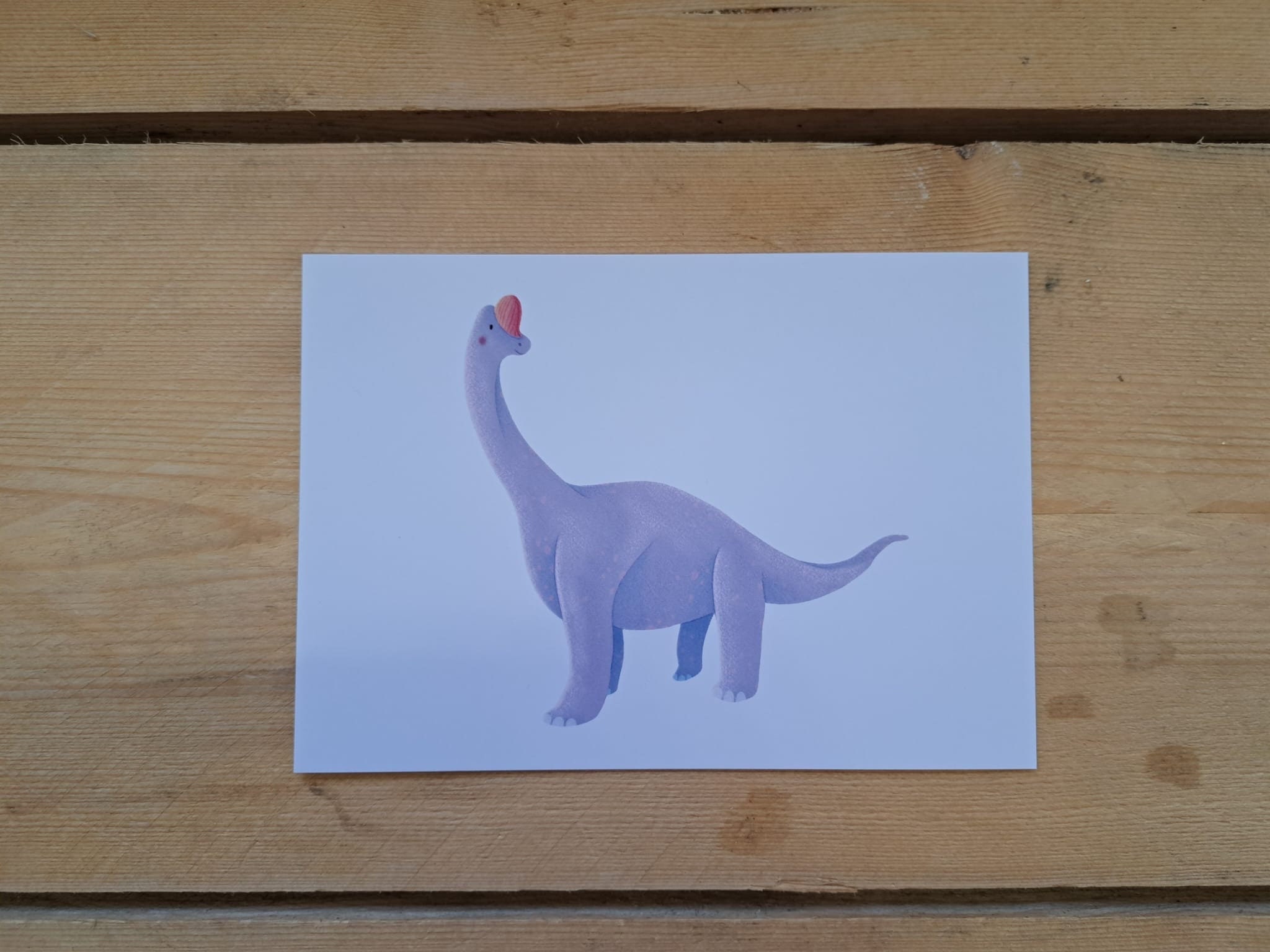 A5 'purple Brachiosaurus' Dinosaur Heavyweight Art - Etsy