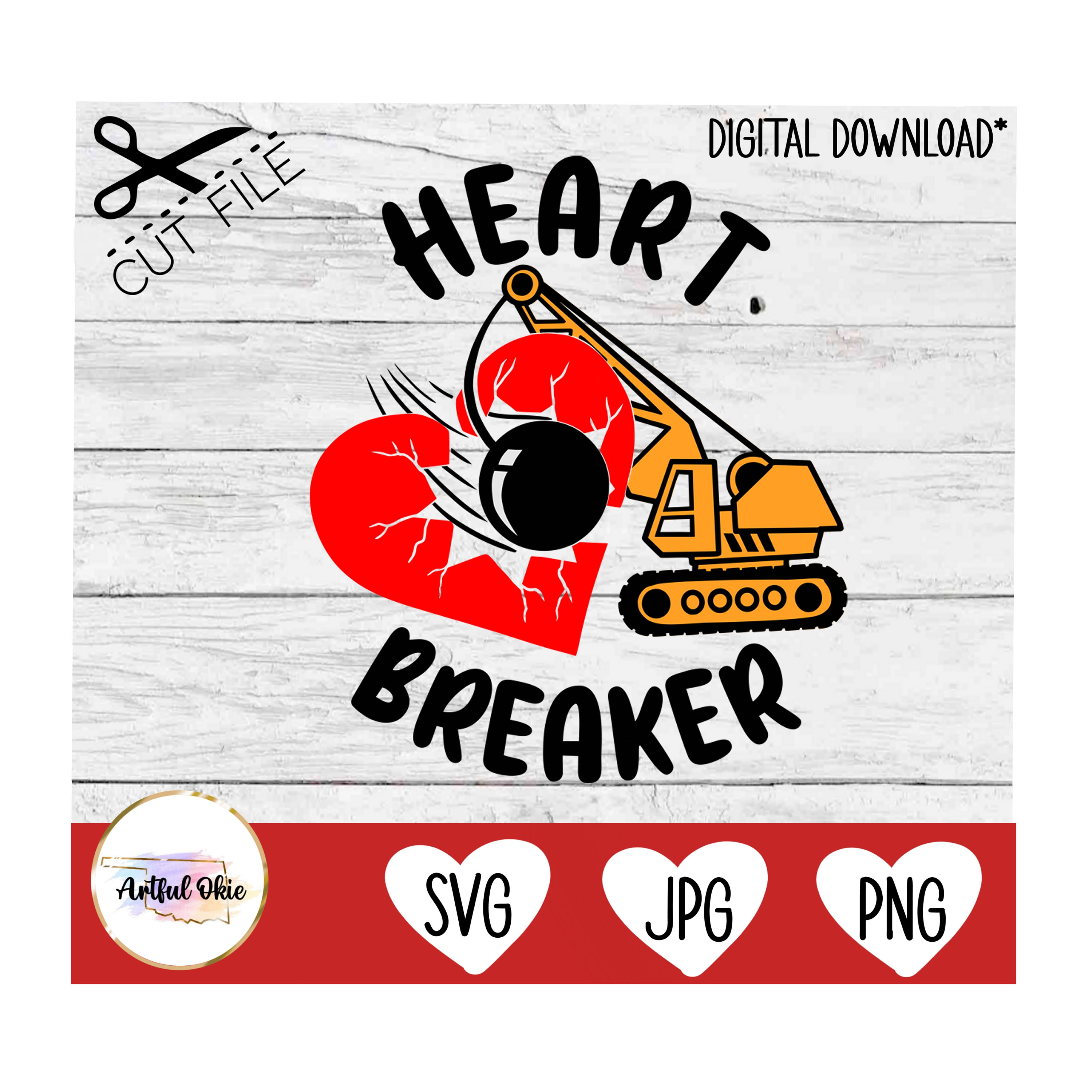 Heart Breaker Svg, Boys Valentine Cut File, Truck Valentine Svg, Boys ...