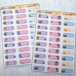 Pets // Dog Care // Cat Care Stickers (sets of 30) Item #265 - Etsy