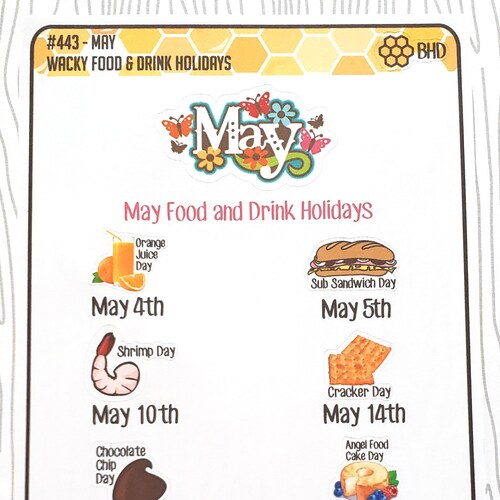 May Wacky Food & Drink Holidays set of 11 Item 443 - Etsy