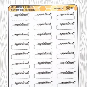 Appointment Labels // Black and White Collection (set of 30) Item #712 ...