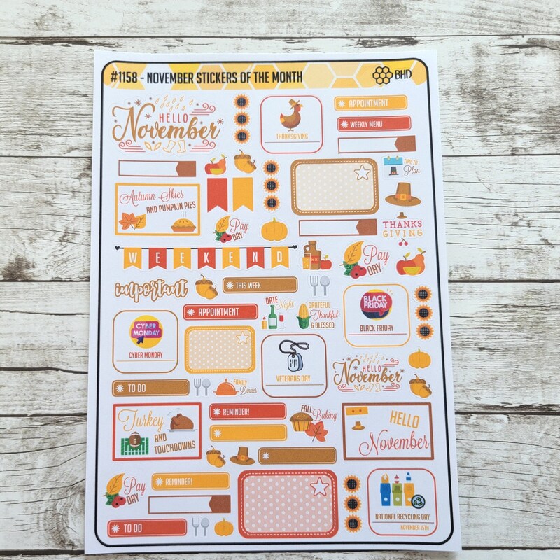 November Stickers Journal - Etsy