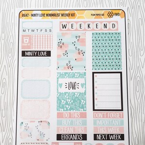 Minty Love Minimalist Weekly Kit (set of 32) Item #647 - Etsy