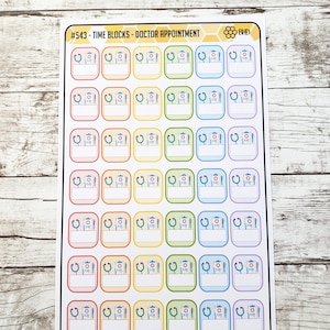 Time Blocks // Doctor Appointment Stickers (set of 42) Item #543 - Etsy