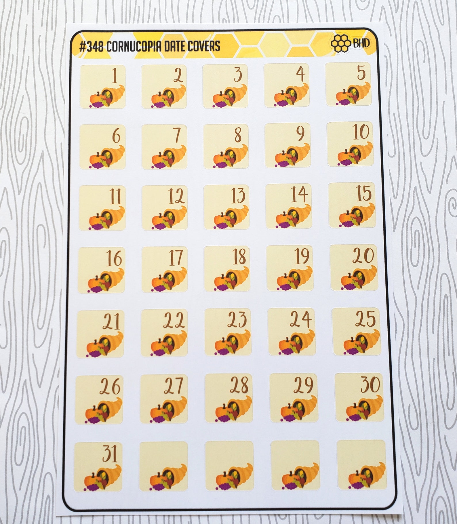 Cornucopia Date Covers Set of 35 Item 348 | Etsy