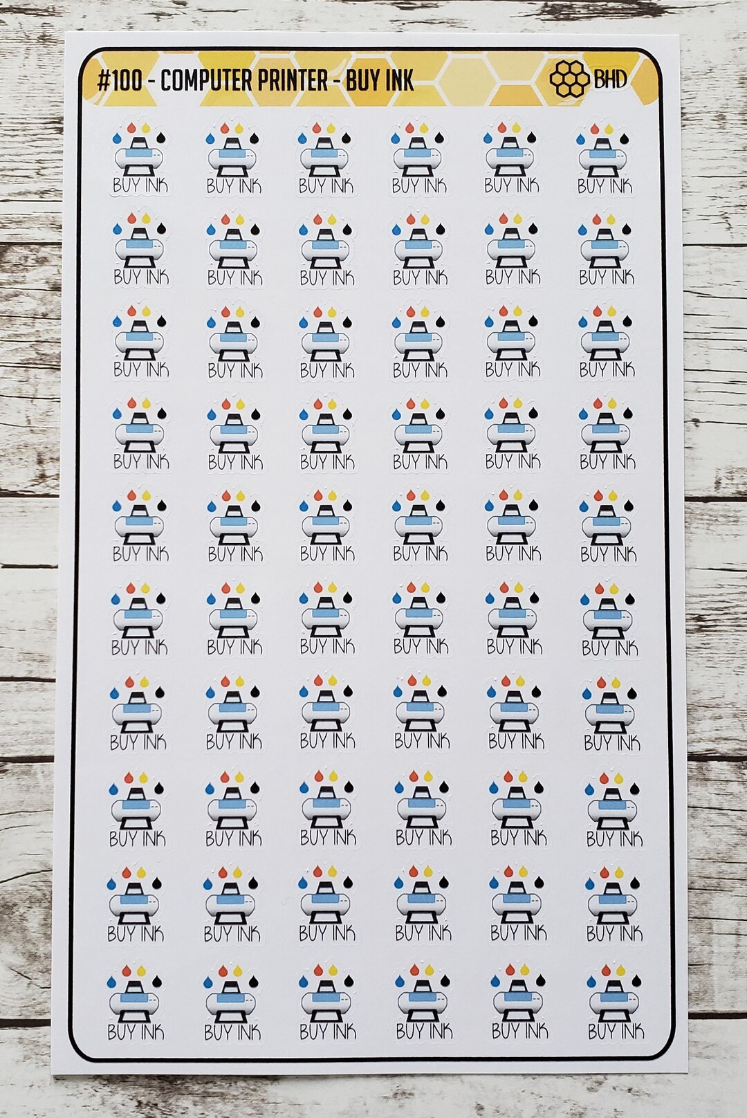 Computer Printer // Buy Ink Stickers (set of 60) Item #100 - Etsy