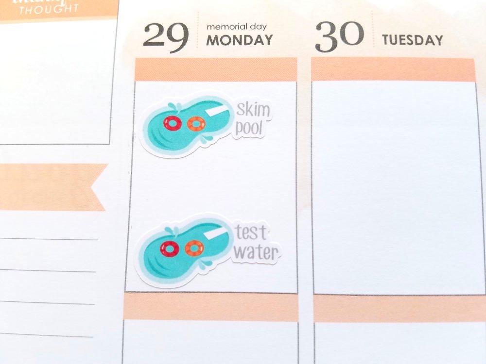 Pool Maintenance Stickers set of 32 Item 511 | Etsy