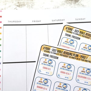 July Bible Reading Plan (set of 32) Item #1086 - Etsy