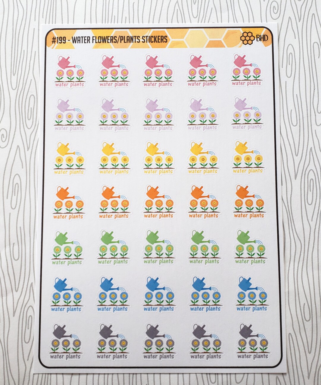 Water Flowers/plants Stickers (set of 35) Item #199 - Etsy