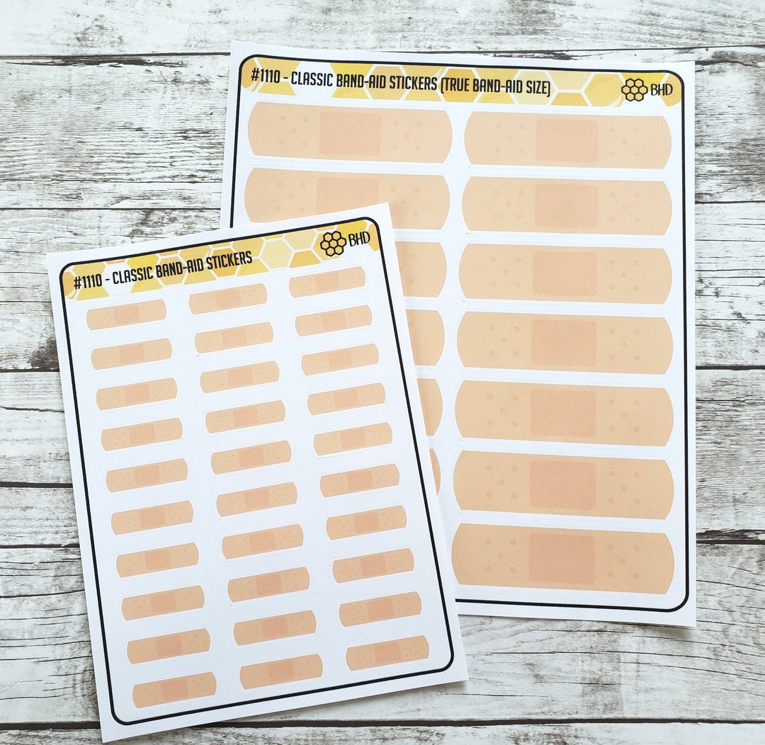 Classic Band-aid STICKERS // Not Real Bandaids (set of 14 for Large ...