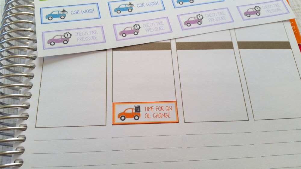 Car Maintenance Stickers Set of 24 Item 017 | Etsy