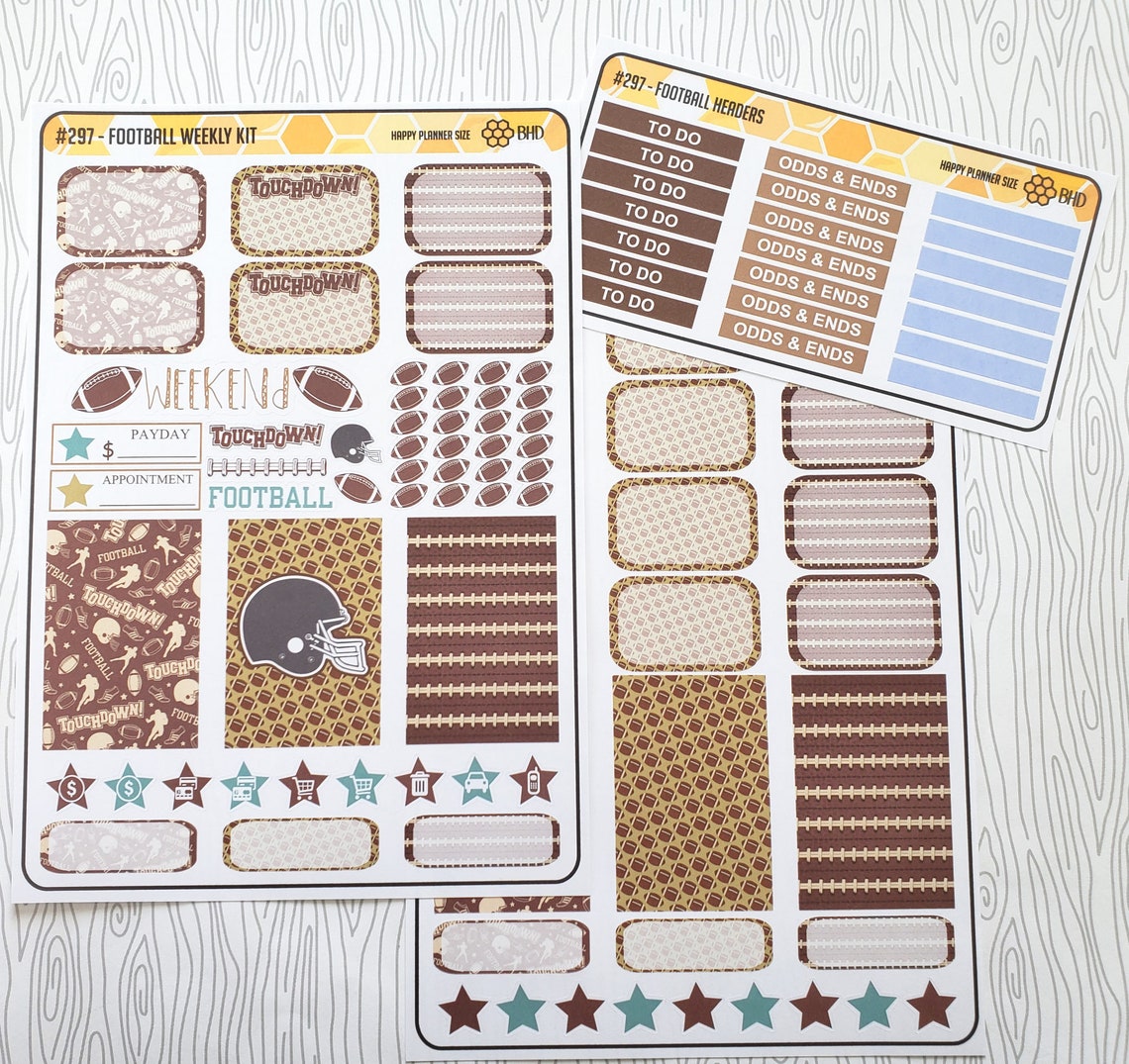 Football Weekly Kit set of 33 Item 297 - Etsy