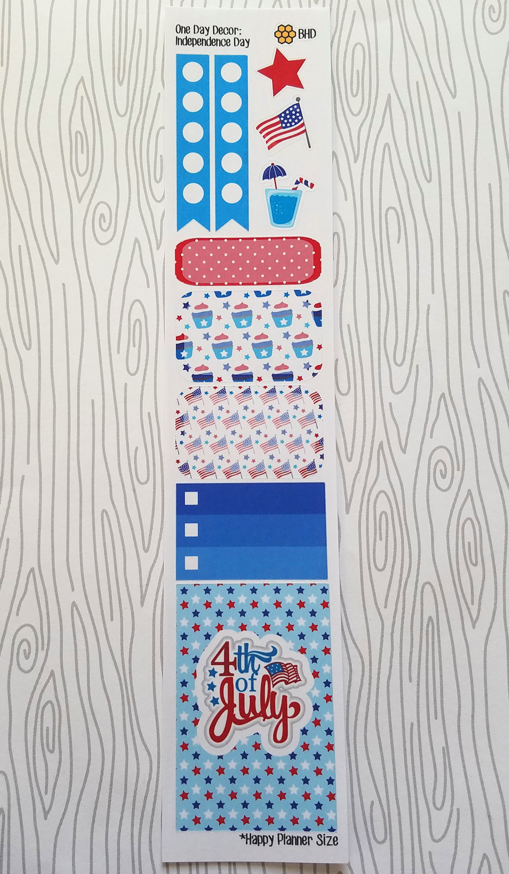 One Day Decor Strip // Independence Day (set of 10) Item #740 - Etsy