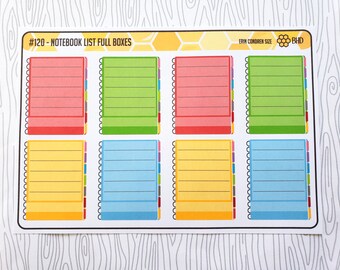 Blank Full Box // Half Box Checklists sets of 8 or 16 Item - Etsy