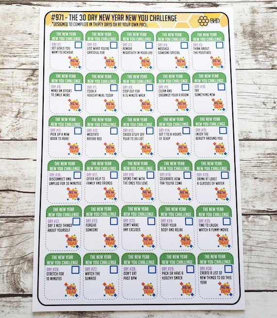 30 Day New Year New You Challenge set of 30 Item 971 | Etsy