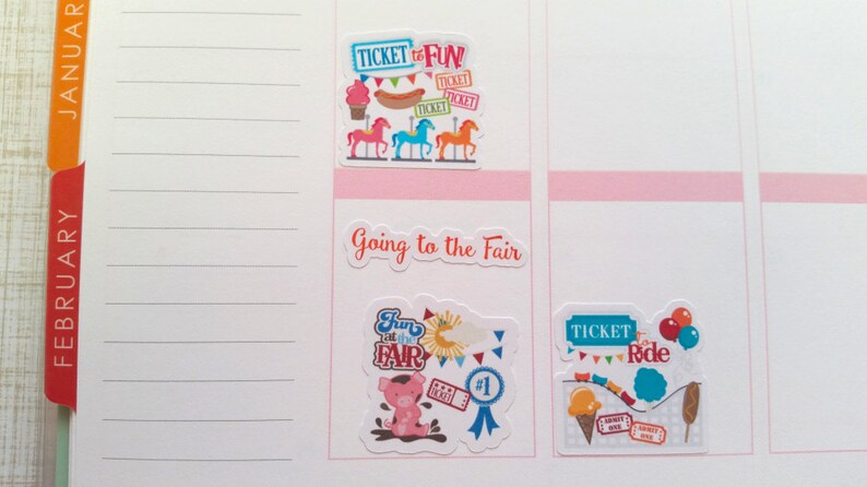 Fair // Fun at the Fair Stickers set of 21 Item 288 - Etsy