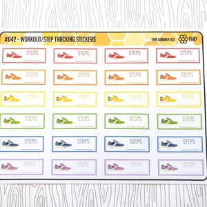 Workout Step Tracking Stickers (set of 24) Item #042 - Etsy