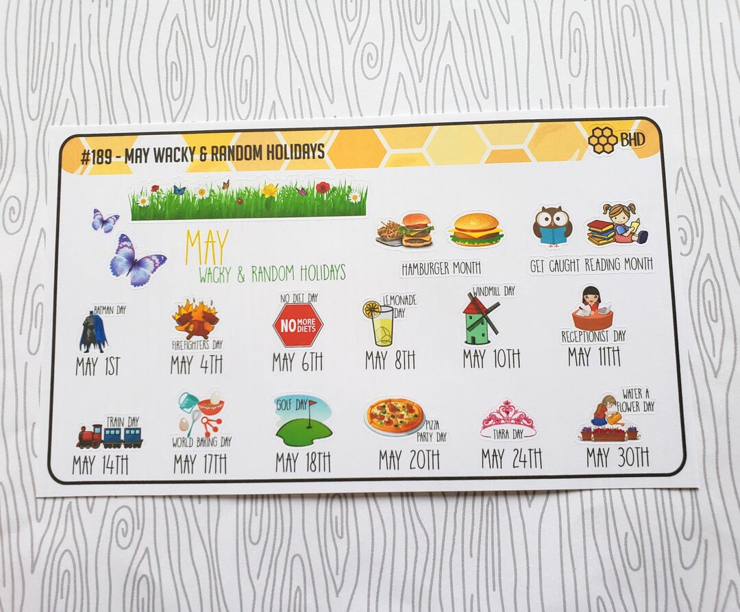 May Wacky & Random Holiday Stickers (set of 16) Item #189 - Etsy