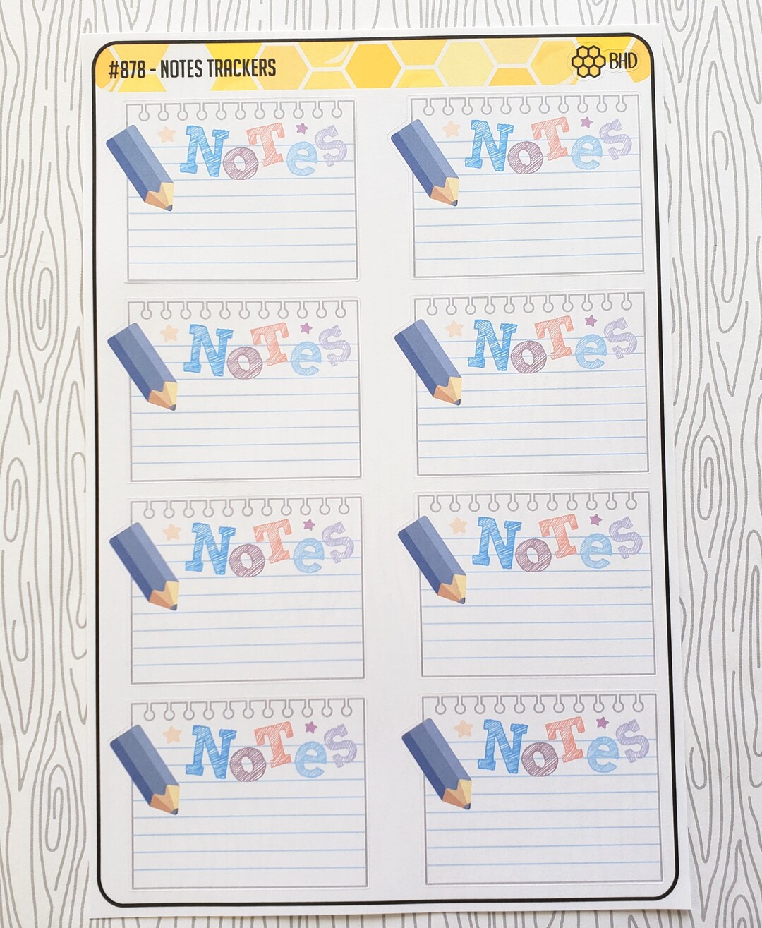 Notes Trackers Stickers (set of 8) Item #878 - Etsy