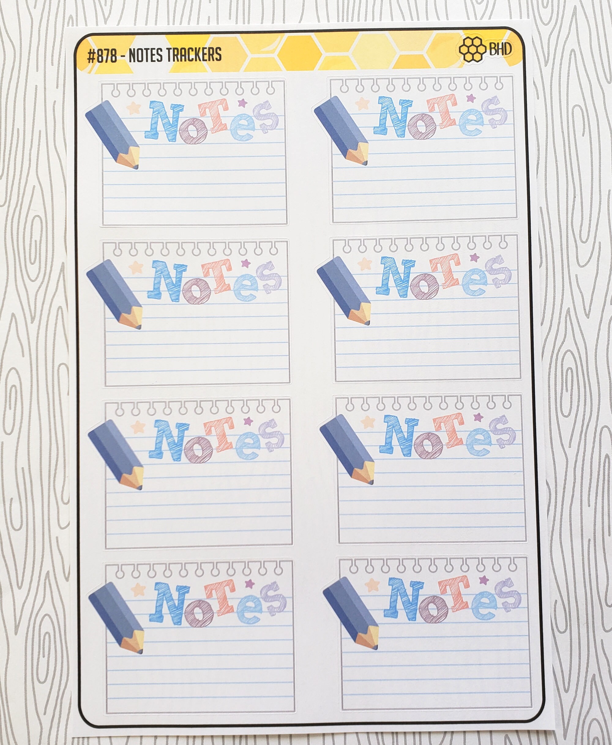 Notes Trackers Stickers set of 8 Item 878 | Etsy