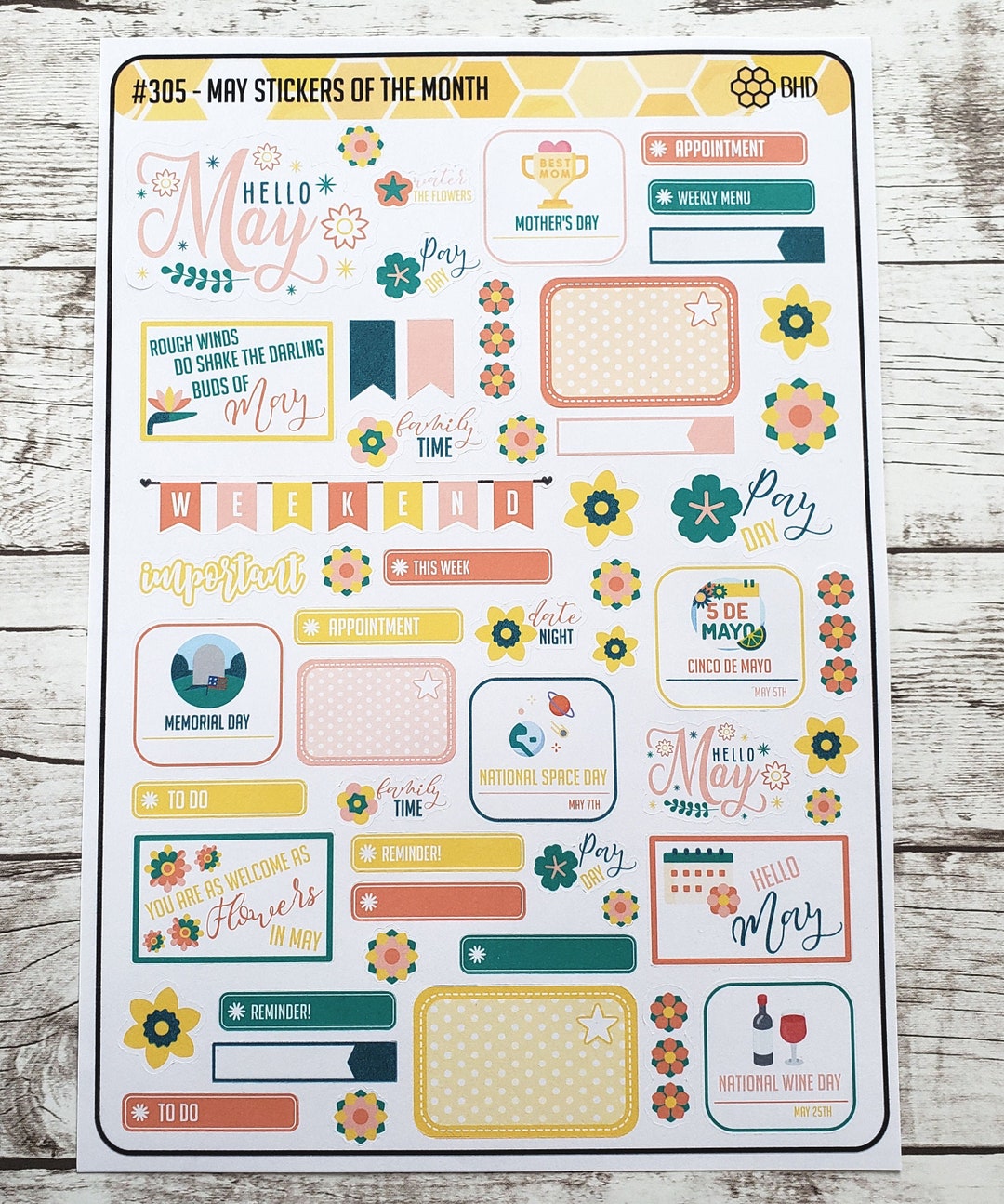 May Stickers of the Month // Decorative and Functional // Planner ...