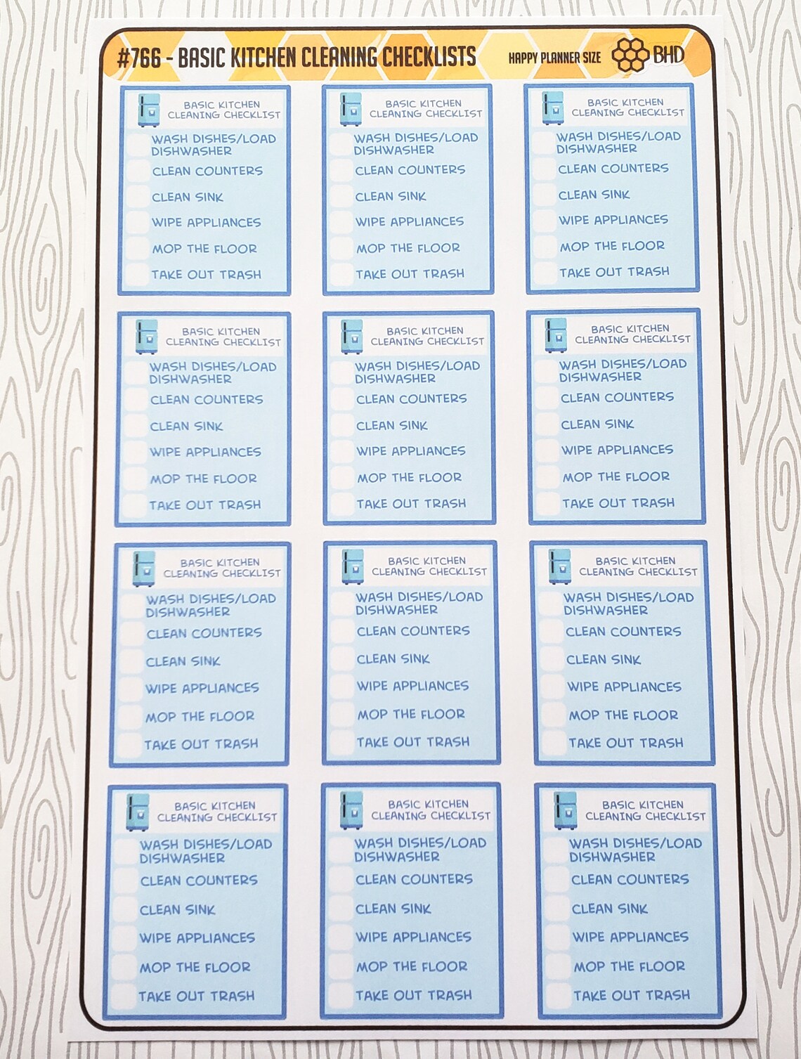 Basic Kitchen Cleaning Checklists set of 12 Item 766 | Etsy