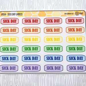 Sick Day Labels (set of 24) Item #154 - Etsy